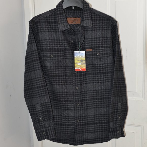 Orvis | Shirts | Mens Orvis Blackgray Flannel Shirt | Poshmark